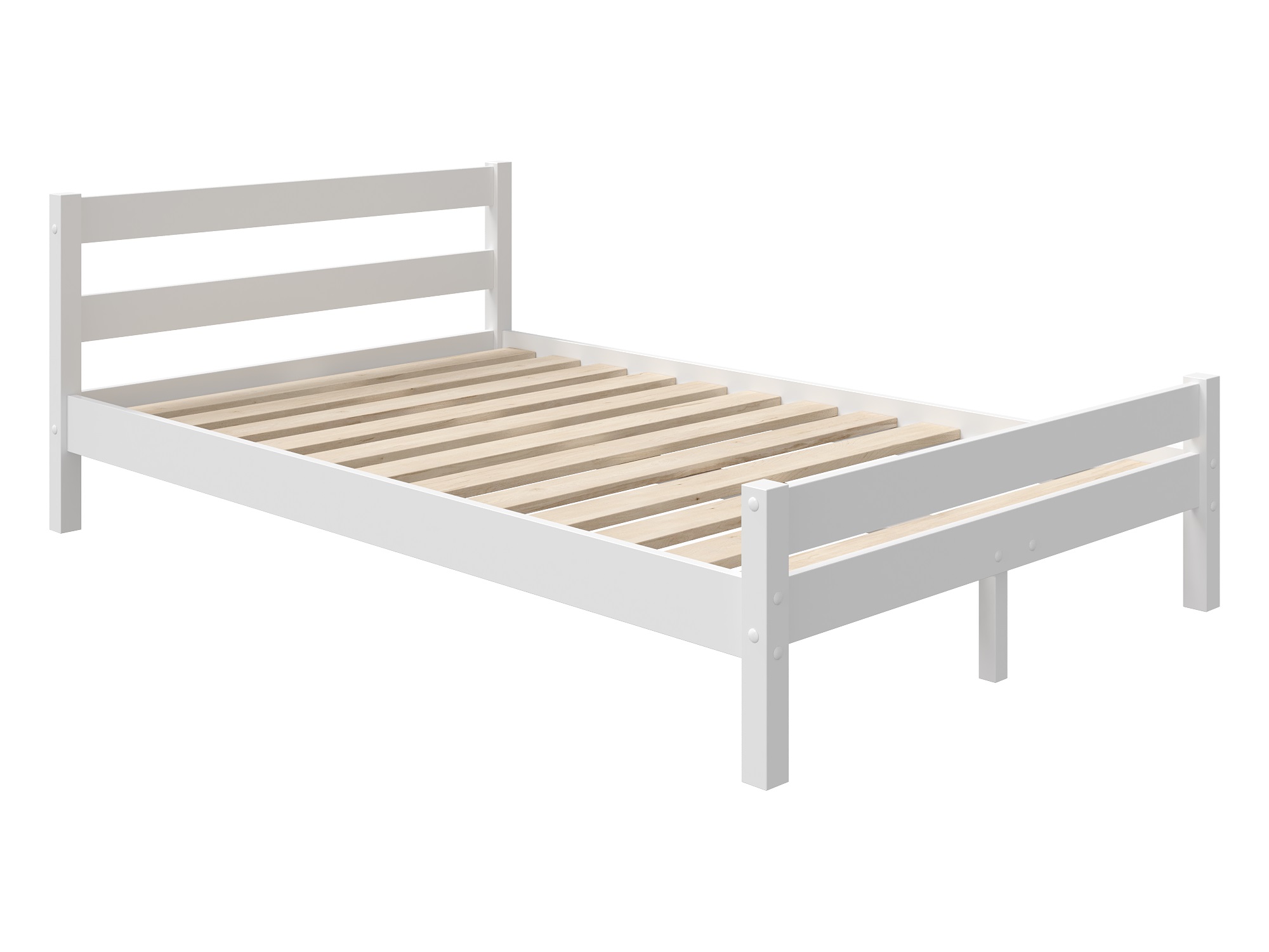 Кровать двуспальная деревянная NoBrand Омега  из массива березы 120х200 см