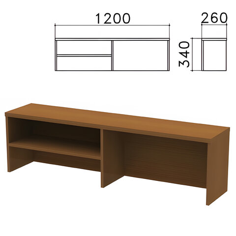 Надстройка для стола письменного "Монолит", 120х26х34 см, цвет орех гварнери, НМ37.3