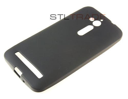 Силиконовый чехол TPU Case Металлик для ASUS ZB500KL Zenfone GO черный
