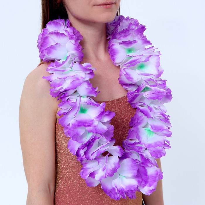 Гавайское ожерелье Лепесточки, цвет фиолетовый