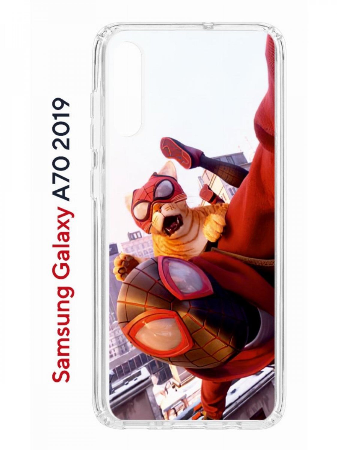 Чехол на Samsung A70 Kruche Print Человек паук,противоударный бампер,с защитой камеры