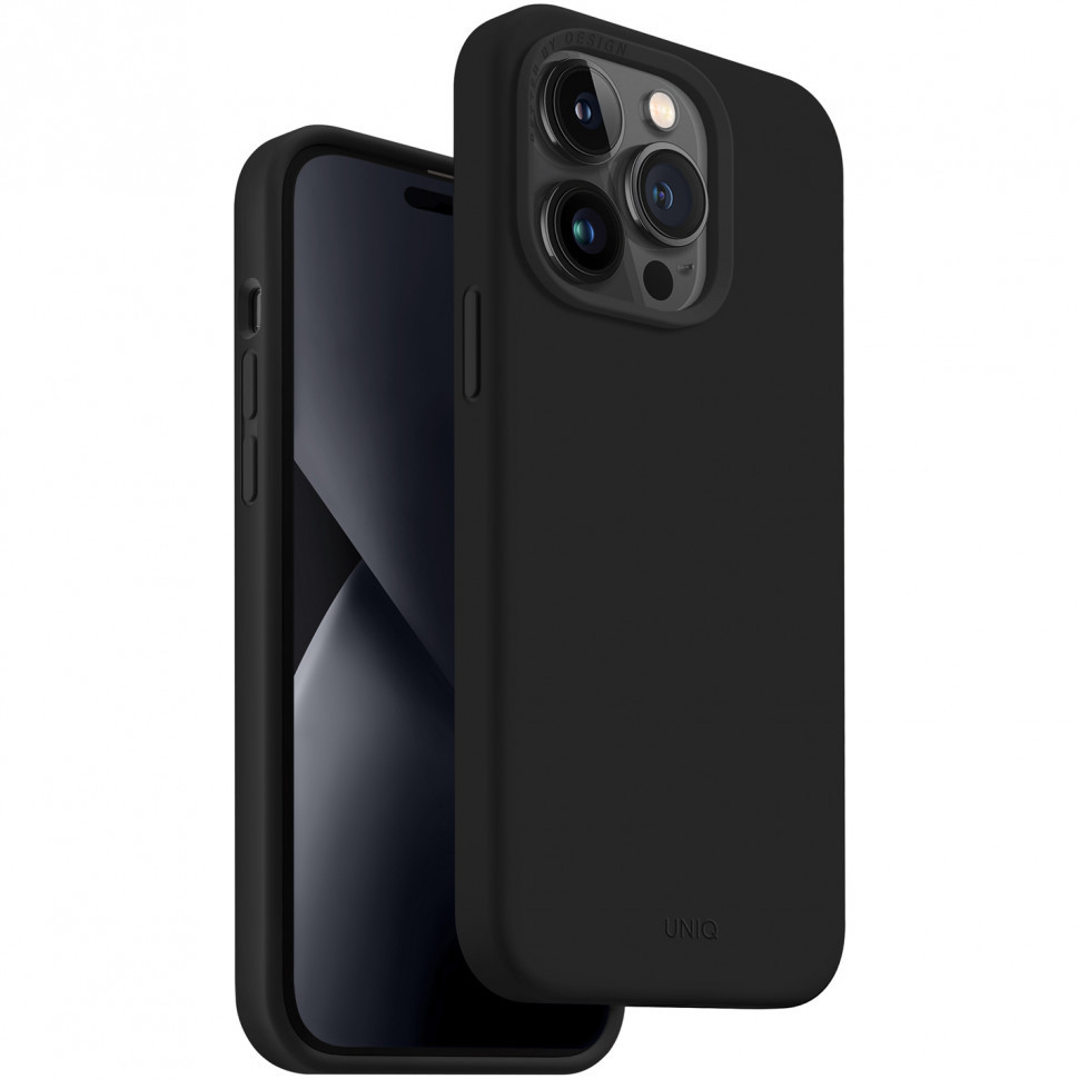 Чехол uniq lino для iphone 14 pro, черный (black) (ip6.1p(2022)-linoblk)