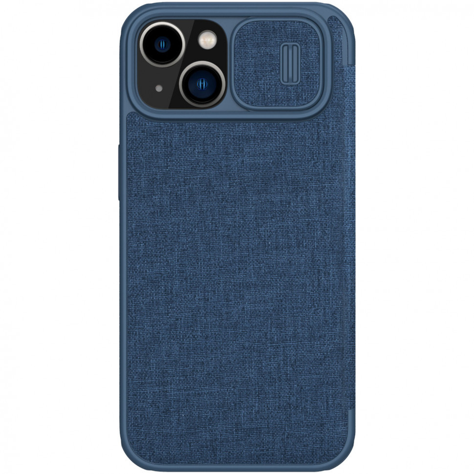 Чехол-книжка nillkin qin pro (cloth) для iphone 14 plus, elite blue (6902048249172)