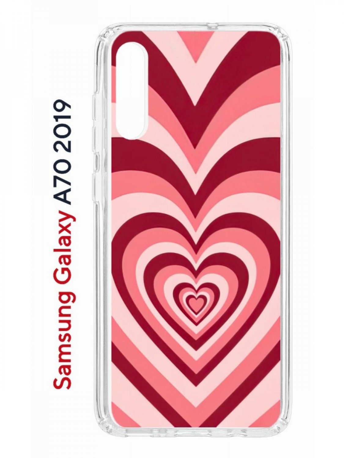 Чехол на Samsung A70 с принтом Kruche Print Сердце,противоударный бампер,с защитой камеры