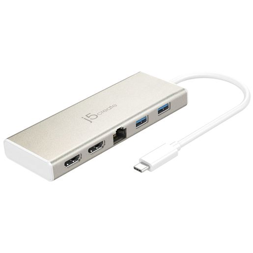 USB-концентратор j5create USB Type-C Dual HDMI Mini Dock-Ethernet/ USB3.1 HUB/ PD2.0