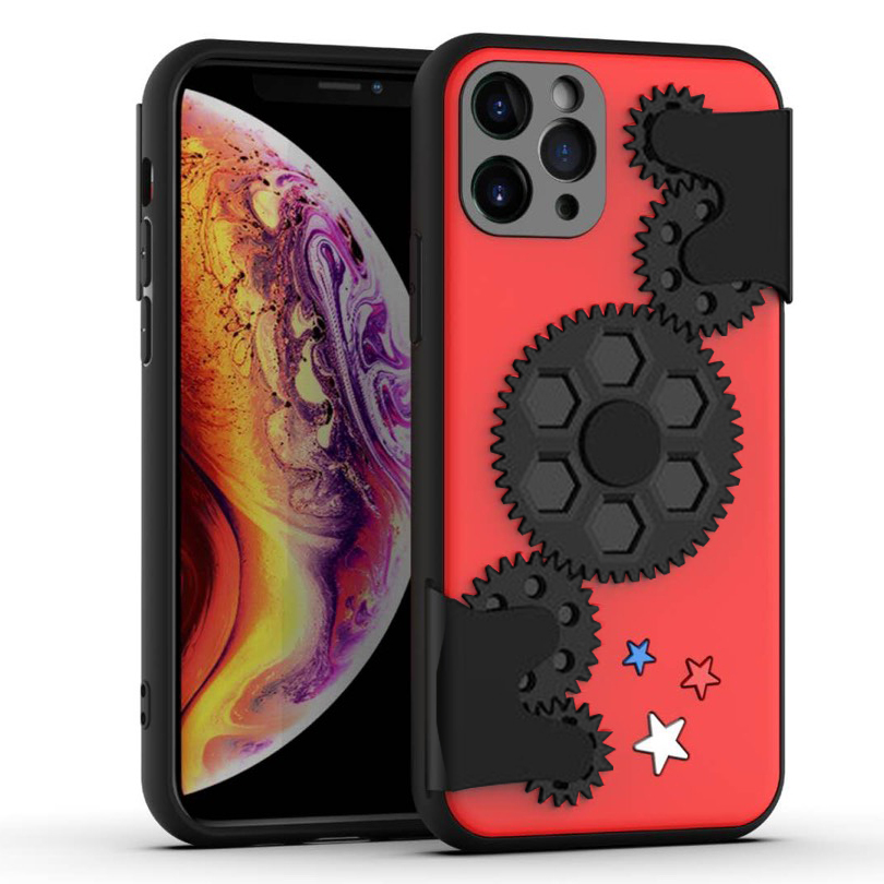 Чехол силиконовый для iPhone XR 6.1" Steampunk (стимпанк) красный с черным