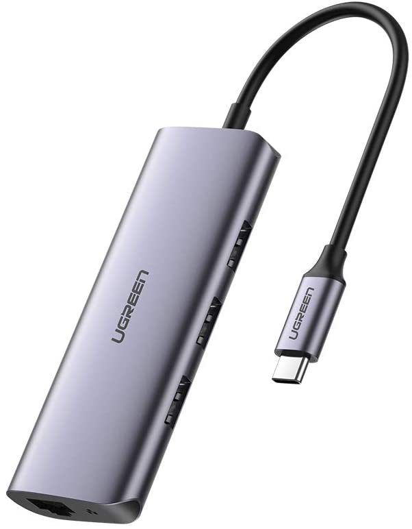 USB концентратор UGREEN 4 в 1 (хаб), 3 x USB 3.0, RJ45 (60718)