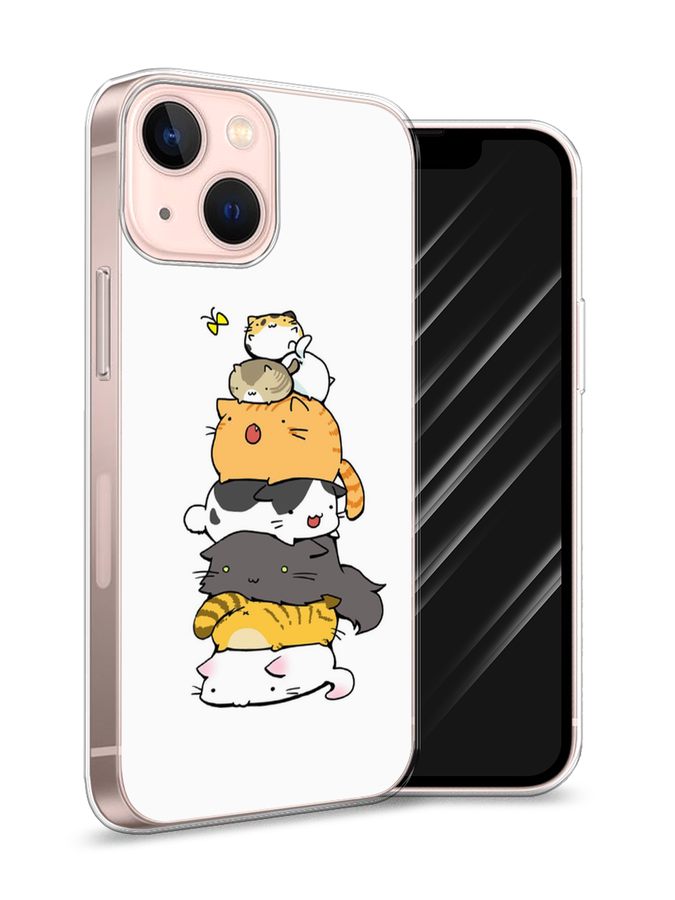 Чехол Awog на Apple iPhone 13 mini / Айфон 13 mini "Бутерброд из котиков"