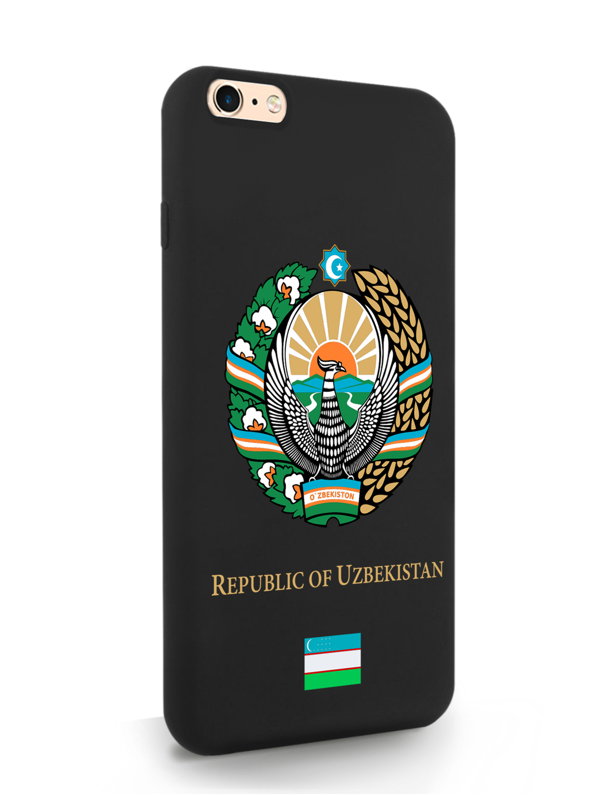 Чехол SignumCase для iPhone 6/6s Plus Герб Узбекистана, черный