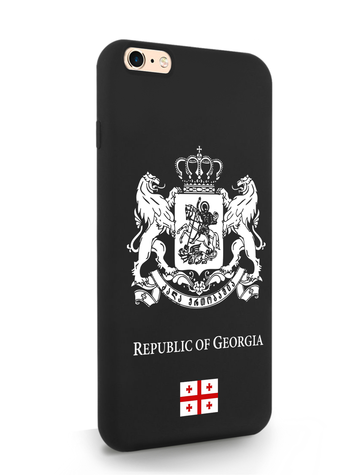Чехол SignumCase для iPhone 6/6s Plus Белый Герб Грузии, черный