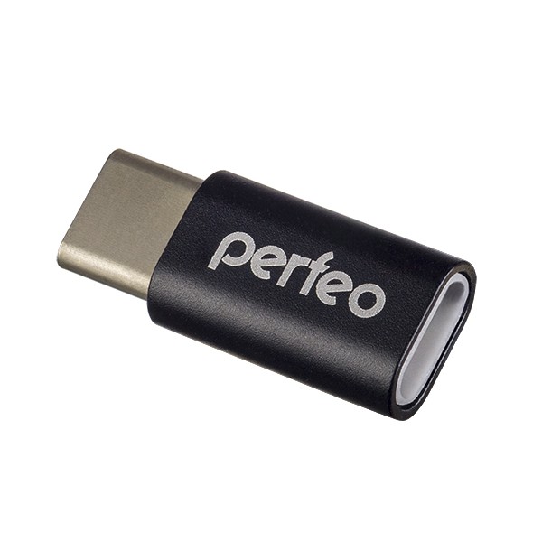 Адаптер Perfeo  micro USB на Type-C c OTG (PF-VI-O005 Black) чёрный