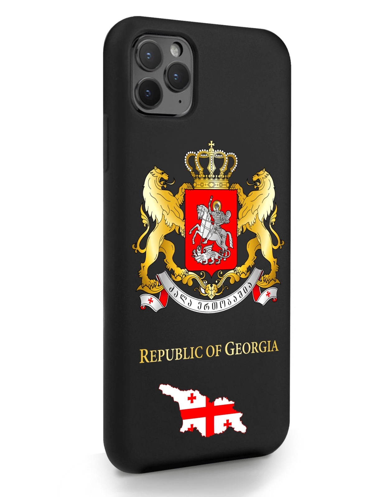 Черный SignumCase для iPhone 11 Pro Max Герб Грузии черный