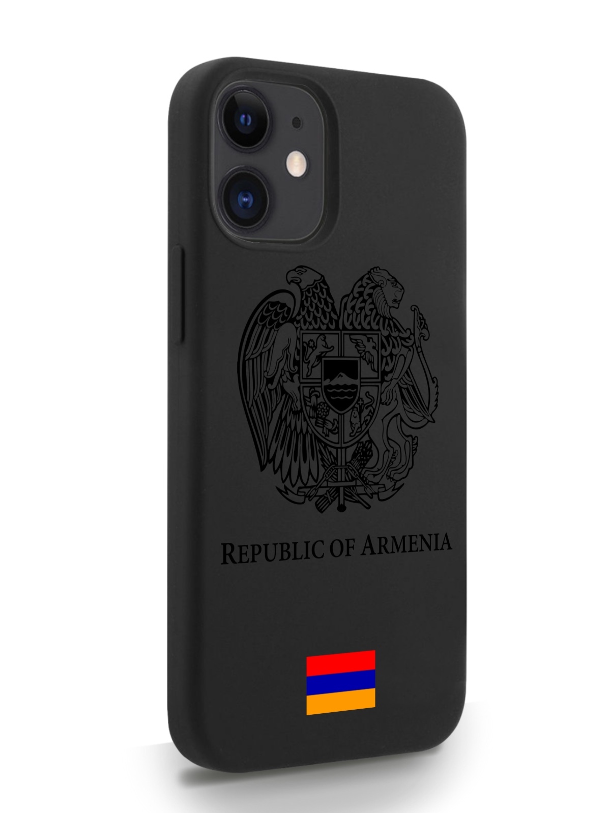 Черный SignumCase для iPhone 12 Mini Черный лаковый Герб Армении черный