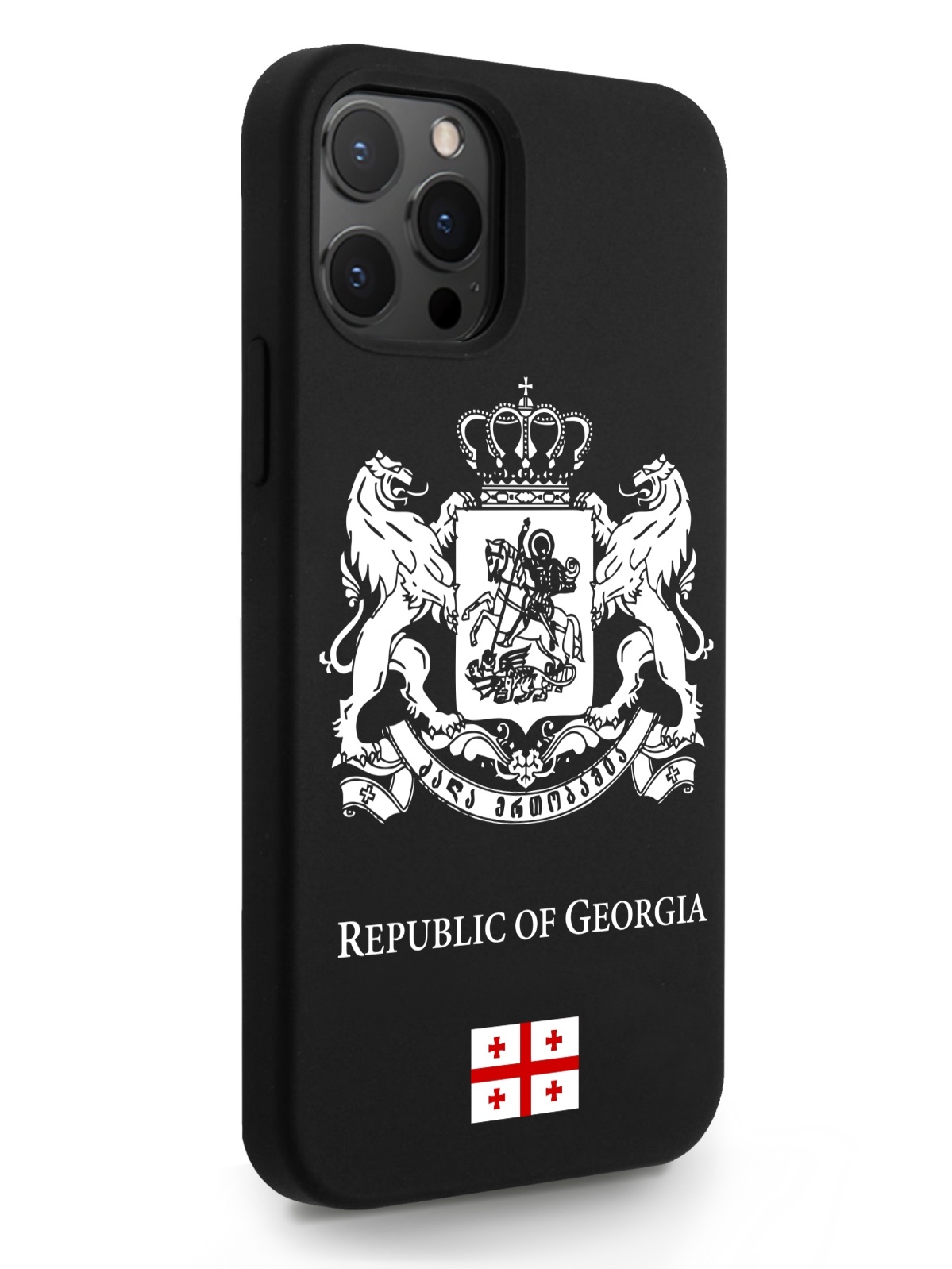 Черный SignumCase для iPhone 12/12 Pro Белый Герб Грузии черный