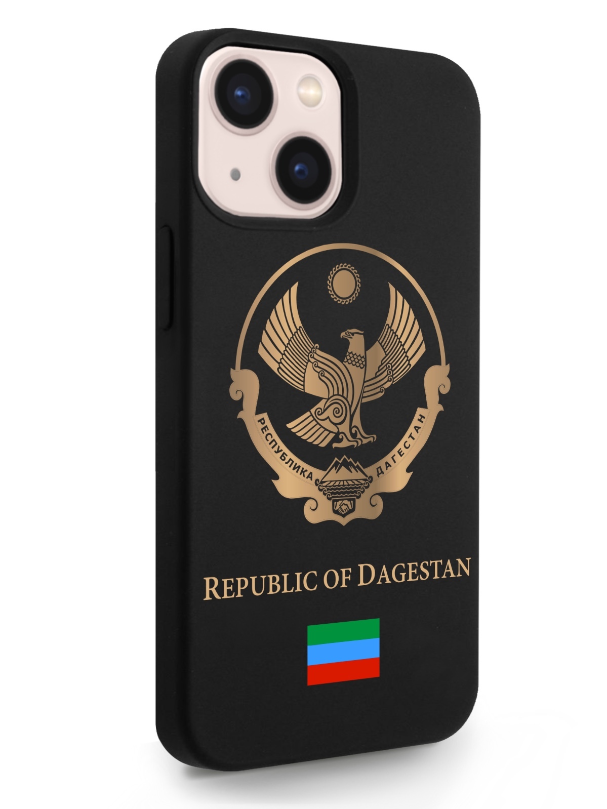 Черный SignumCase для iPhone 13 Mini Золотой Герб Дагестана черный