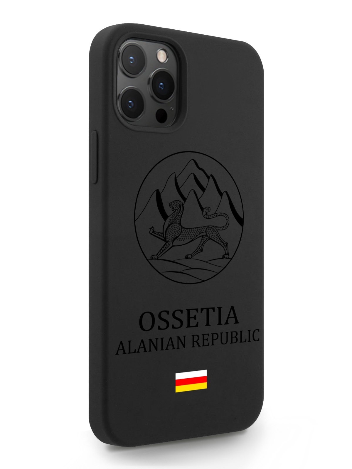 Черный SignumCase для iPhone 12 Pro Max Черный лаковый Герб Северной Осетии черный