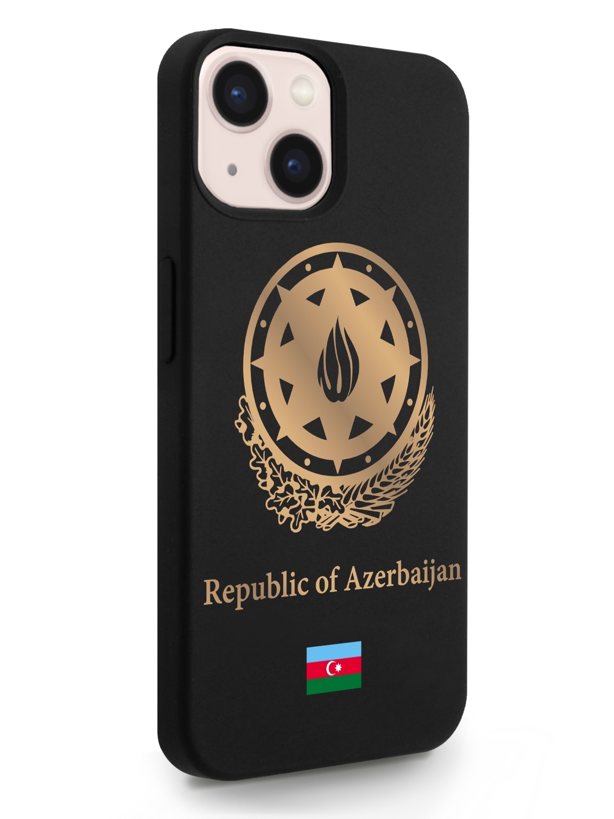 Черный SignumCase для iPhone 13 Золотой Герб Азербайджана черный