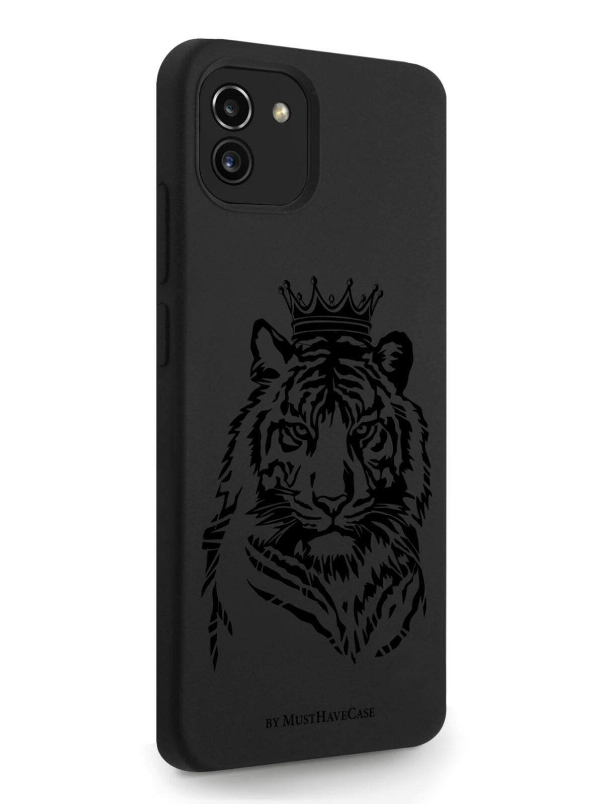Чехол MustHaveCase для Samsung Galaxy A03 Тигр с Короной черный