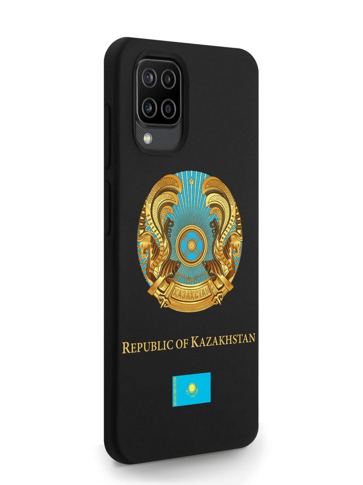 Чехол SignumCase для Samsung Galaxy A12 Герб Казахстана черный