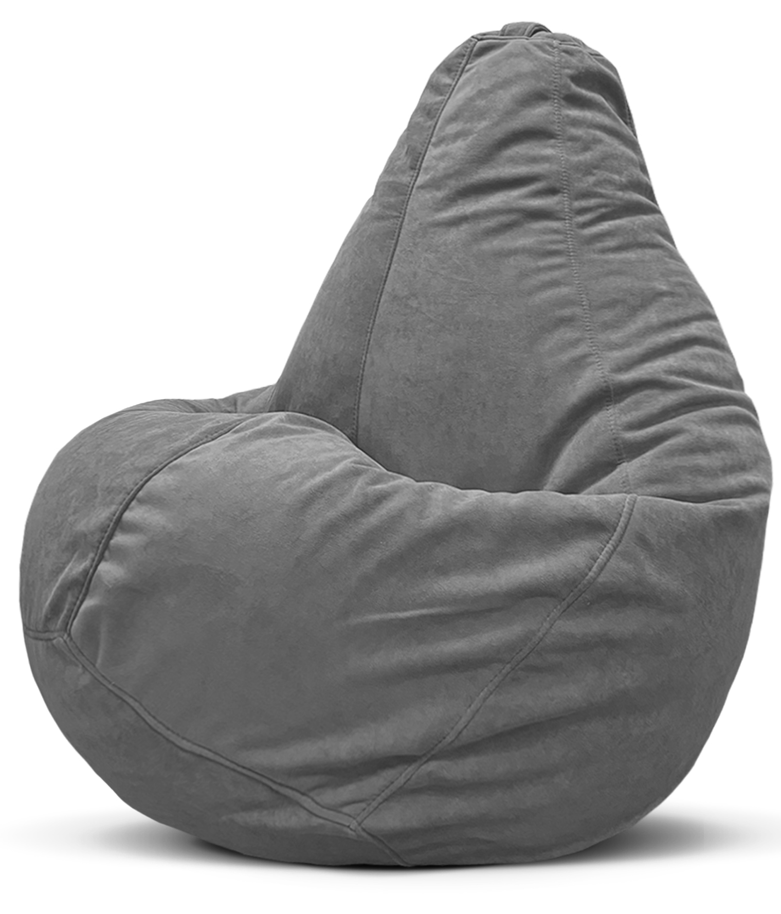 Кресло-мешок PUFLOVE Груша, Велюр, Размер XXXXL, серый
