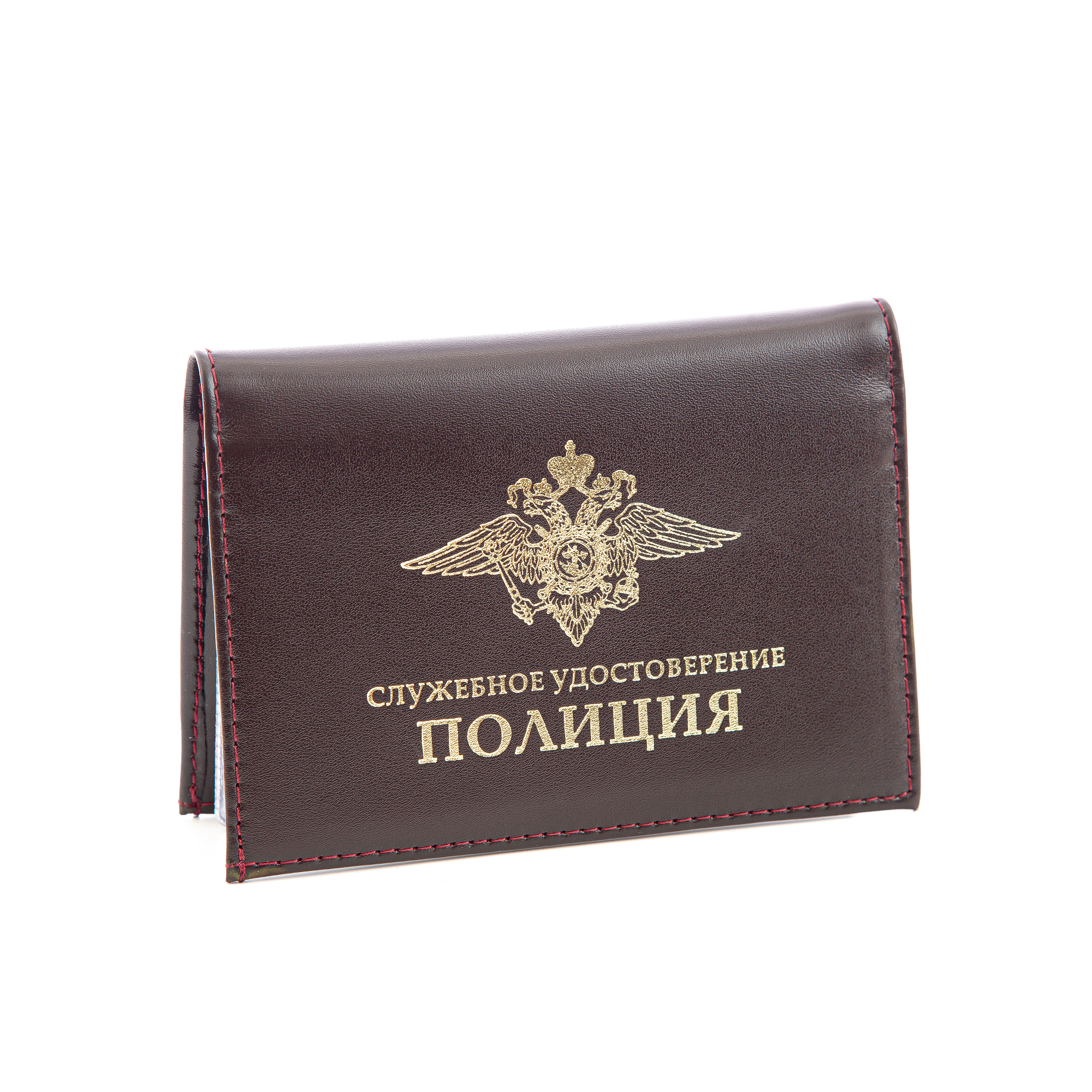 Обложка для автодокументов и удостоверения мужская Лубянка Полиция с жетоном бордовая