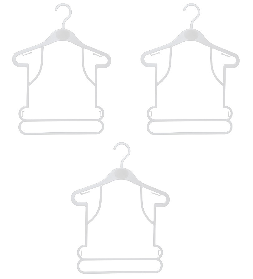 Вешалка для детской одежды Valexa ВС-17 255м х 4мм, белая, набор 3 шт