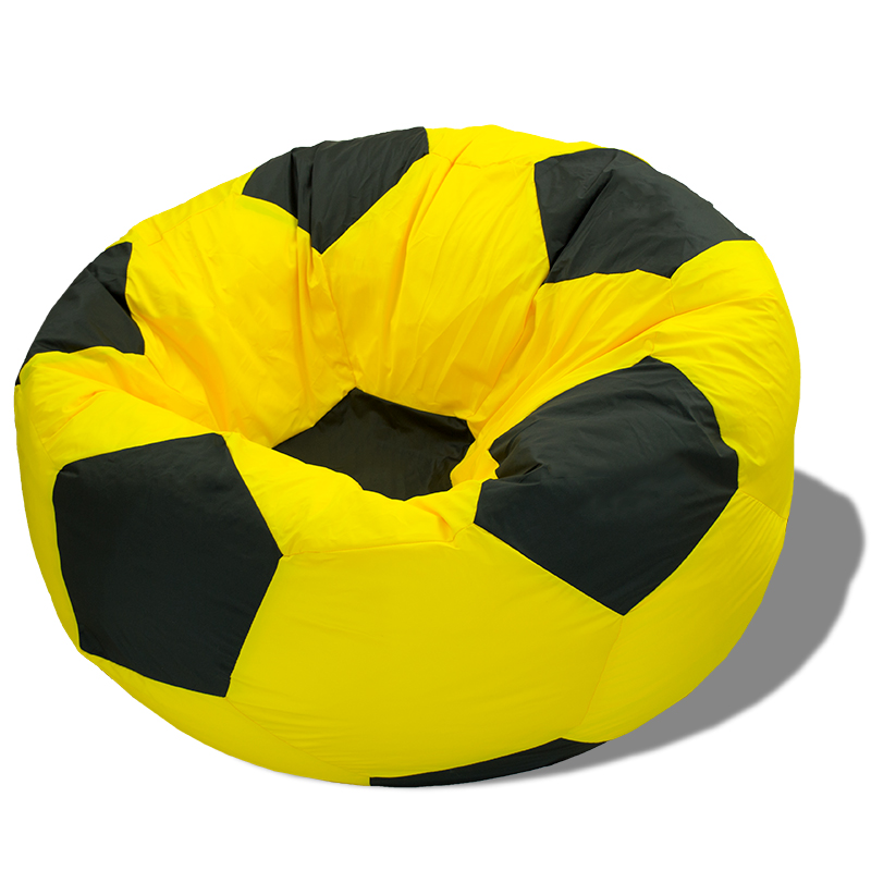 Кресло-мешок Puffmebel мяч XXXL черный/желтый
