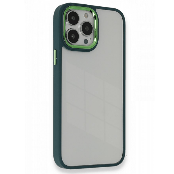 Чехол iPhone 14 Pro цветной бампер, зеленый