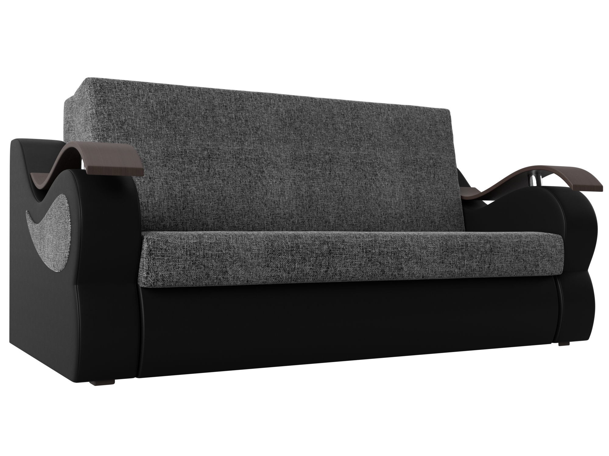 Прямой диван Меркурий 100 рогожка/экокожа серый/черный
