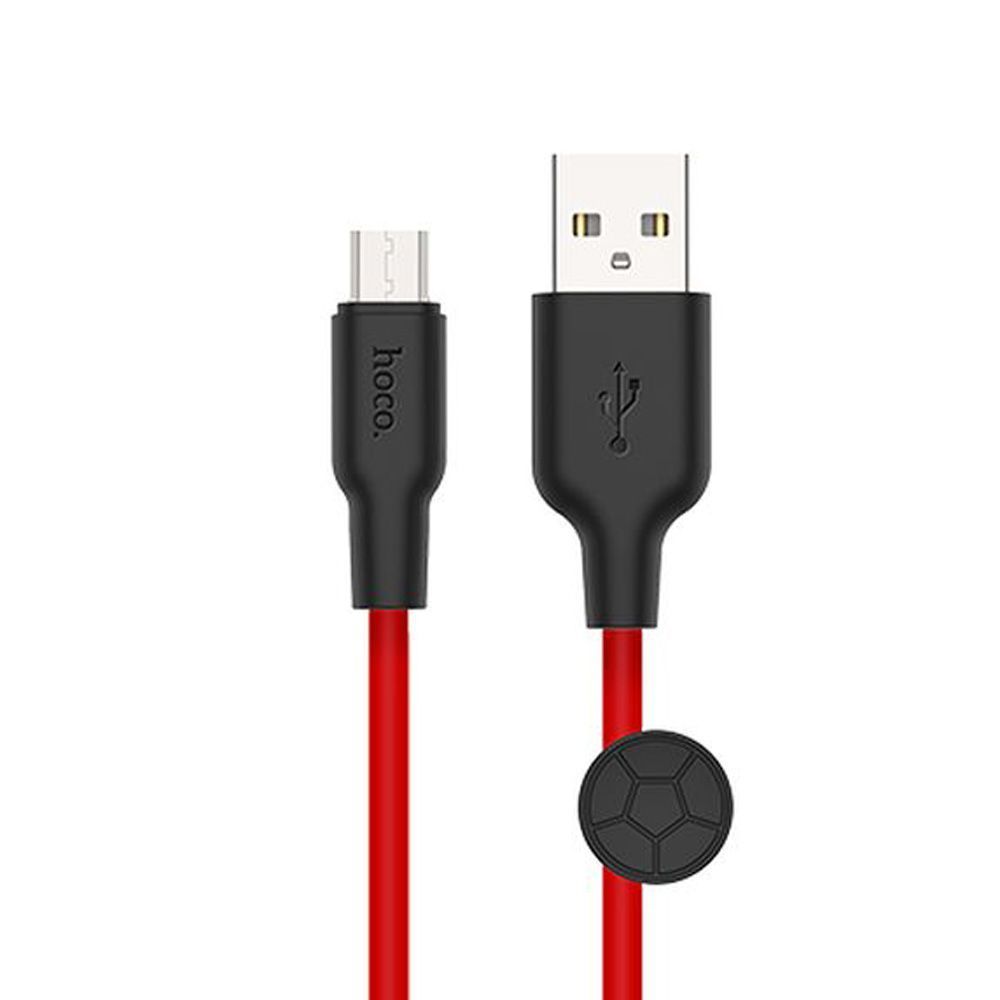 Кабель USB Micro USB Hoco X21 Plus 0,25M 2.4A  красный
