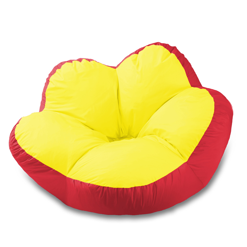 Кресло-мешок PUFON Цветок XXXL, красно-желтый