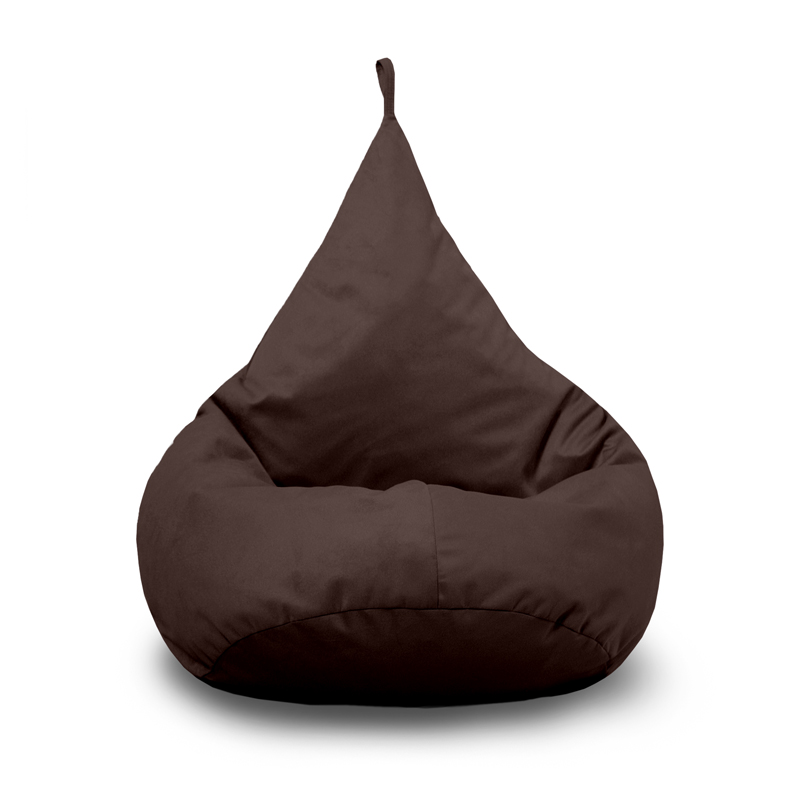 Кресло-мешок PUFON Груша XL, микровелюр, темно-коричневый