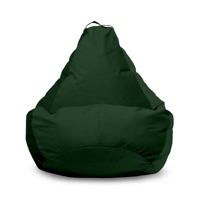 Кресло-мешок PUFON Груша XXXL, микровелюр, темно-зеленый