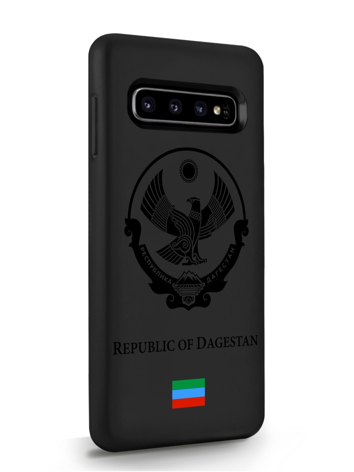 Чехол SignumCase для Samsung Galaxy S10 Черный лаковый Герб Дагестана черный