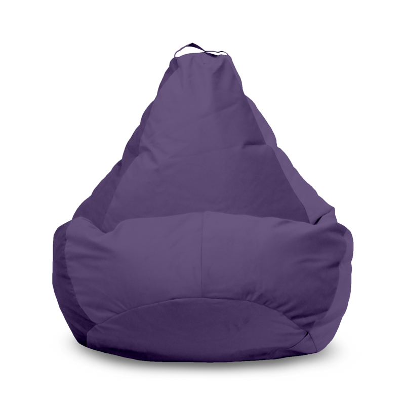 Кресло-мешок PUFON Груша XXXL, микровелюр, фиолетовый