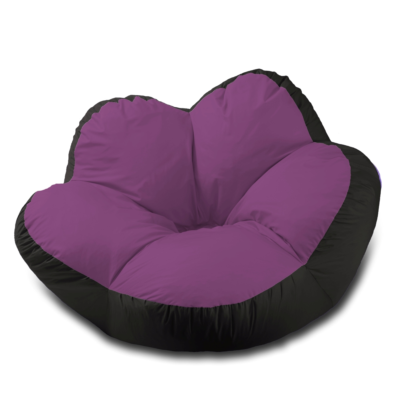 Кресло-мешок PUFON Цветок XXXL, черно-фиолетовый