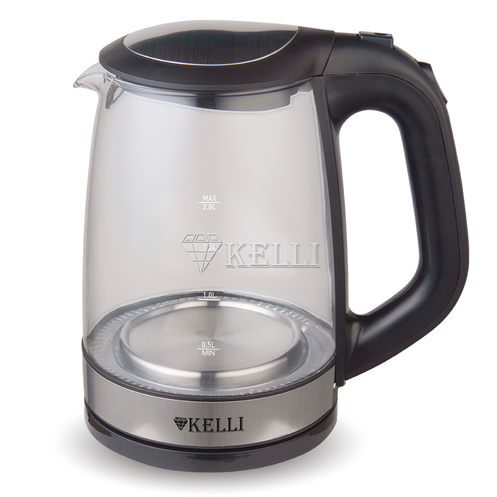 Чайник электрический KELLI KL-1303 2 л черный, серебристый