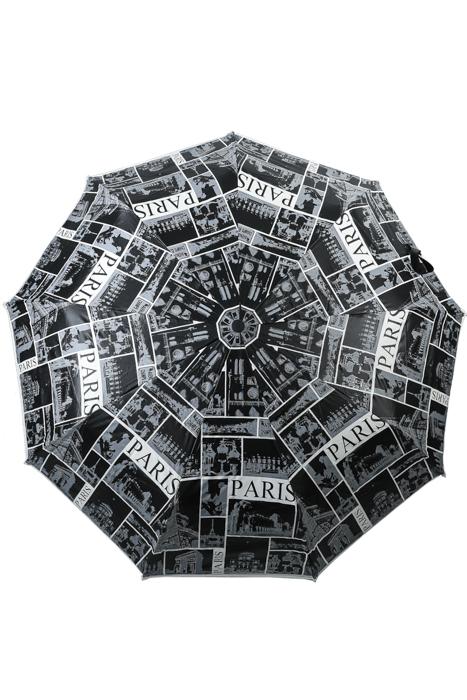 Зонт складной женский автоматический Sponsa 8013 черный/серый