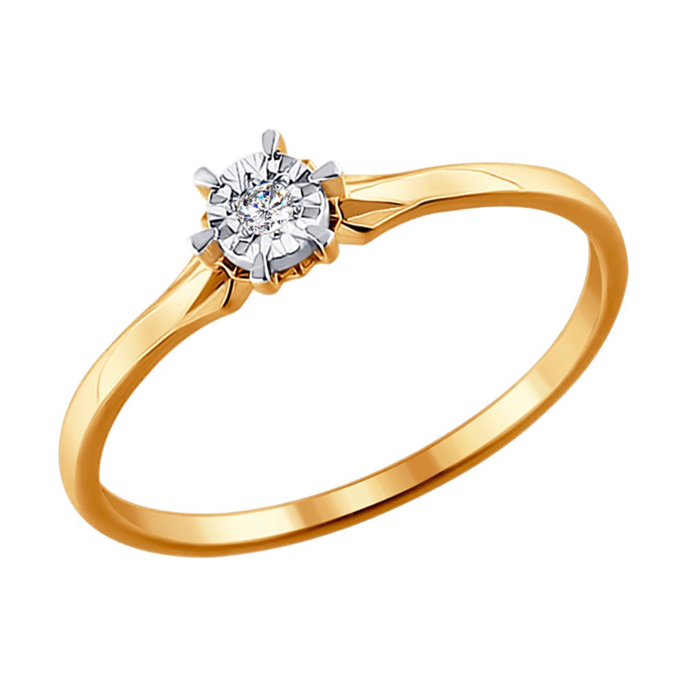 Кольцо помолвочное из желтого золота с бриллиантом р. 17.5 SOKOLOV Diamonds 1011395