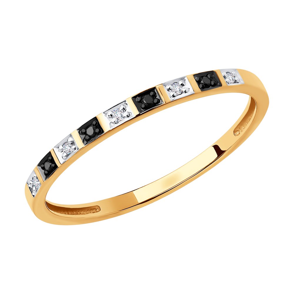 Кольцо из желтого золота р. 15,5 SOKOLOV Diamonds 7010052, бриллиант