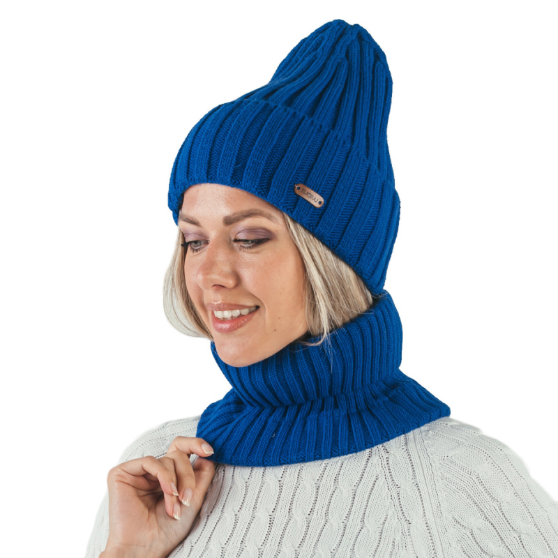 Комплект шапка и шарф женский Flioraj 4273/4698 ярко-синий
