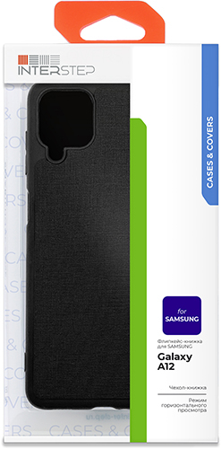 Чехол InterStep Entry Flip для Samsung Galaxy A12, черный (IS-FFC-SAM000A12-EF01O-ELGD00)