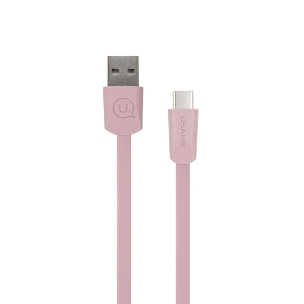 Кабель Usams U2, плоский, USB Type-C Pink
