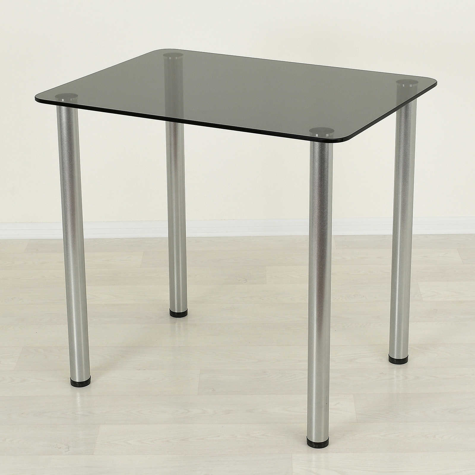 Стеклянный стол Mebel Apartment Эдель 10 серый/металлик 700х600