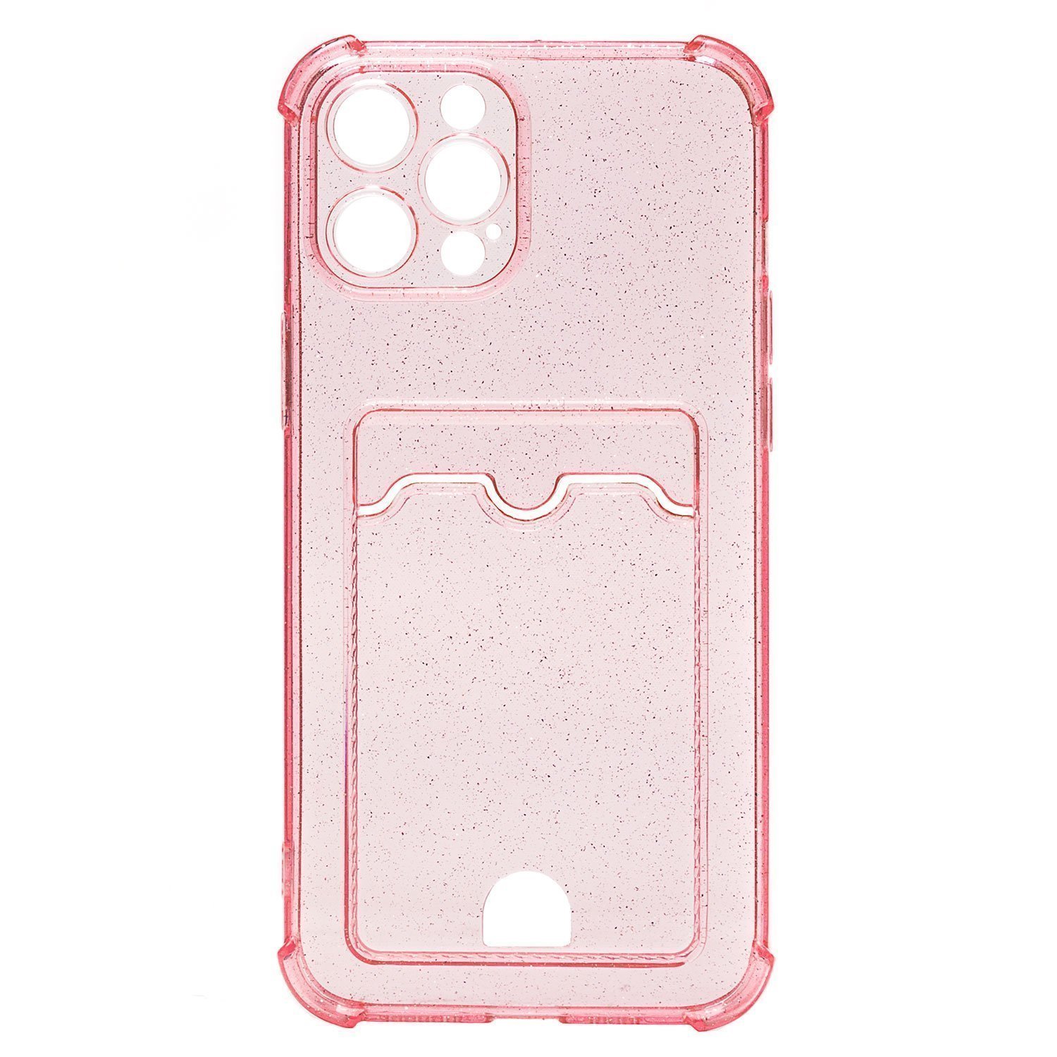 Чехол iPhone 12 Pro силиконовый с картхолдером №5 <розовый>