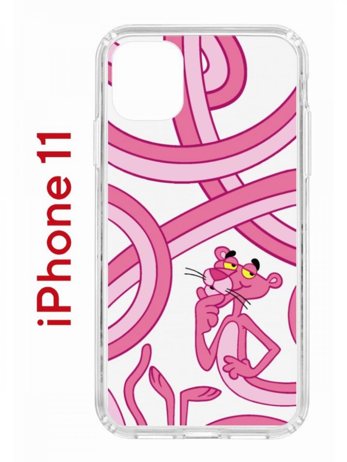 Чехол на iPhone 11 с принтом Kruche Print Розовая Пантера, бампер с защитой камеры