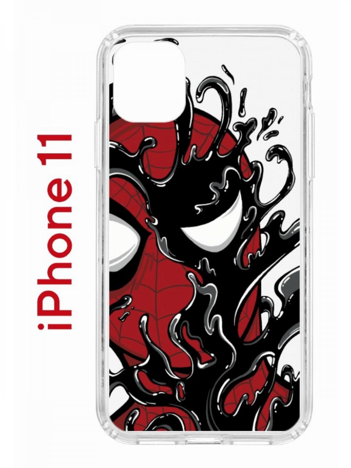 Чехол на iPhone 11 с принтом Kruche Print Spider-Man-Venom, бампер с защитой камеры