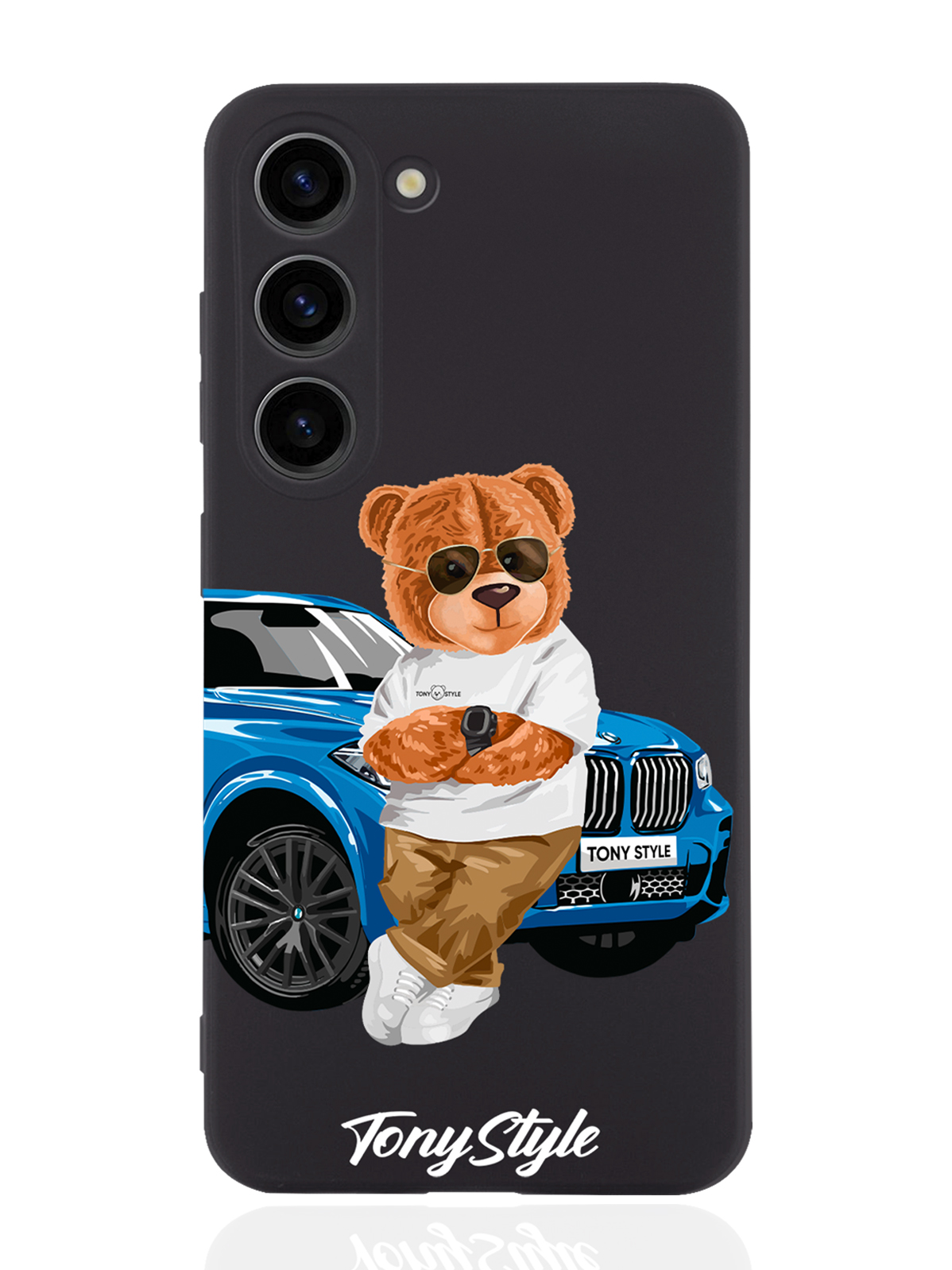 Чехол Tony Style для Samsung Galaxy S23 Tony Style с машиной черный