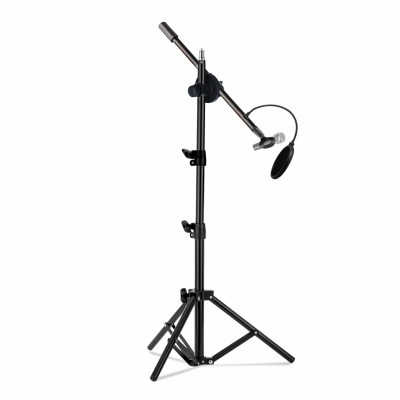 Напольная стойка для микрофона журавль MCPro-35P с поп-фильтром диаметром 15.5 см