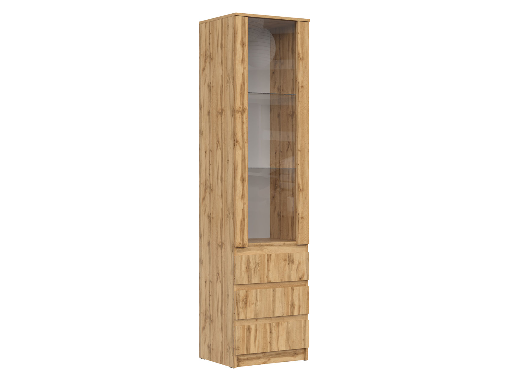 Распашной шкаф НК-Мебель Штерн Дуб Вотан Со стеклянным фасадом